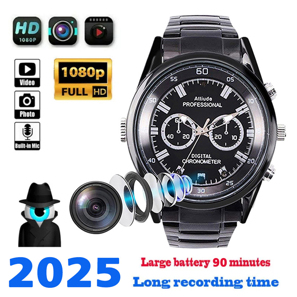Watch Camera Full HD 1080P Video Recorder Night Vision Home Security ...