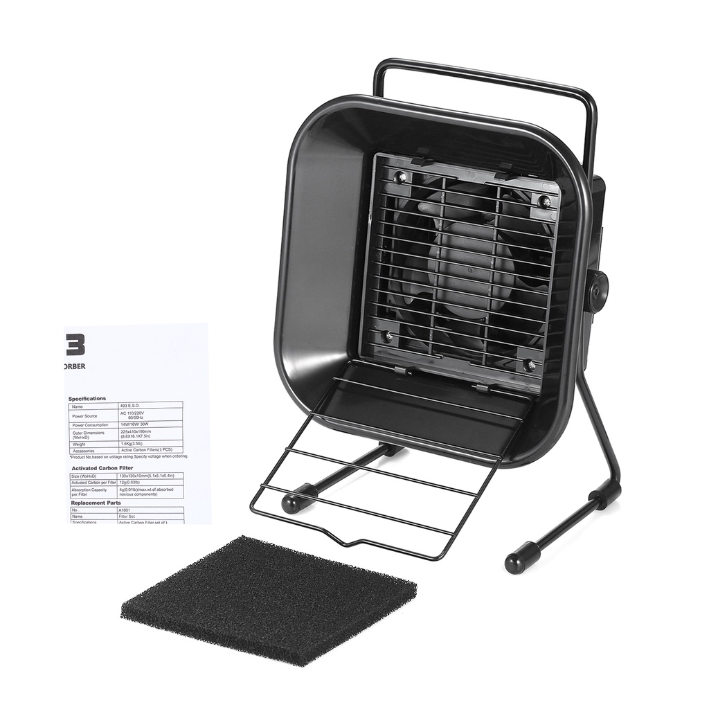 220V 30W Fume Extractor Solder Smoke Absorber with Active Carbon Filter ...