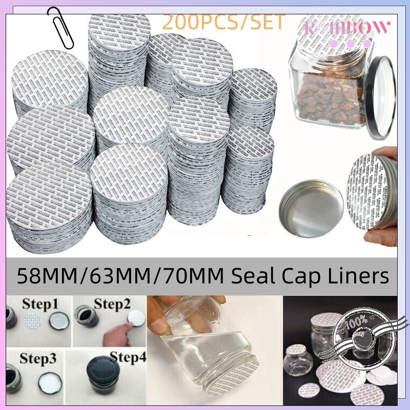 200Pcs/set Self-adhesive Foam Press Seal Cap Liners 58MM/63MM/70MM ...