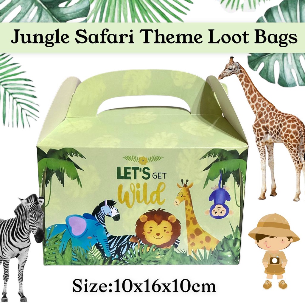 Jungle Safari Theme Candy Bag Loot Box for Birthday Party Souvenirs ...