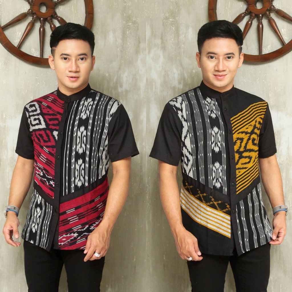 Men's shift shirt, short-sleeved woven songket, original jepara toraja ...