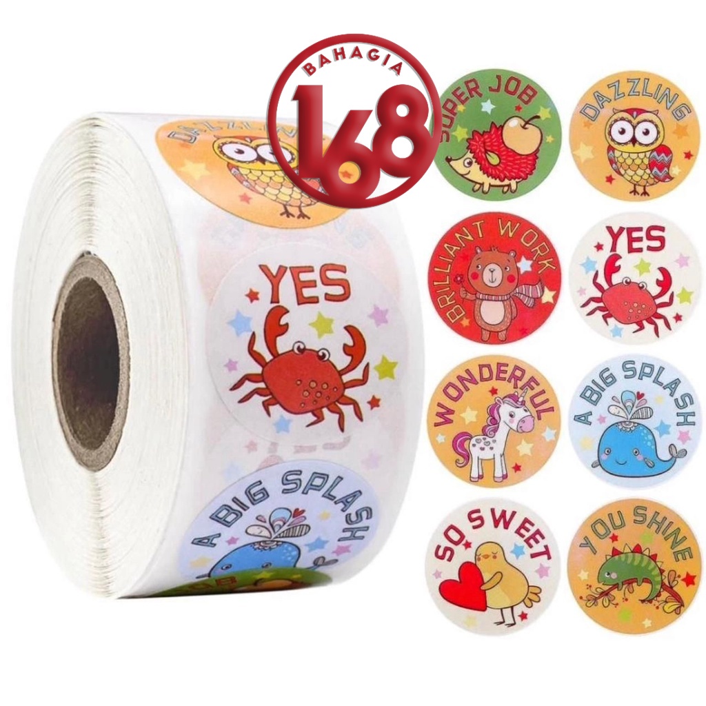 Character Round Roll Stickers 1 Roll 500pcs | Shopee Philippines