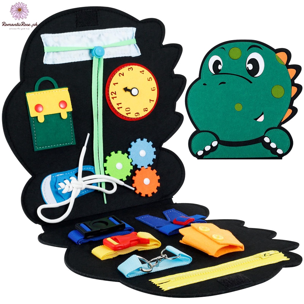 Dinosaur Busy Board Multifunctional Felt Sensory Activity Board Early ...