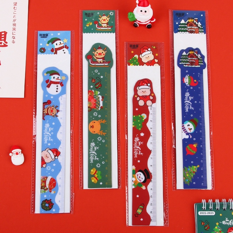 Christmas Cartoon Cute Magnetic Ruler Stationery Rulers Student Soft ...