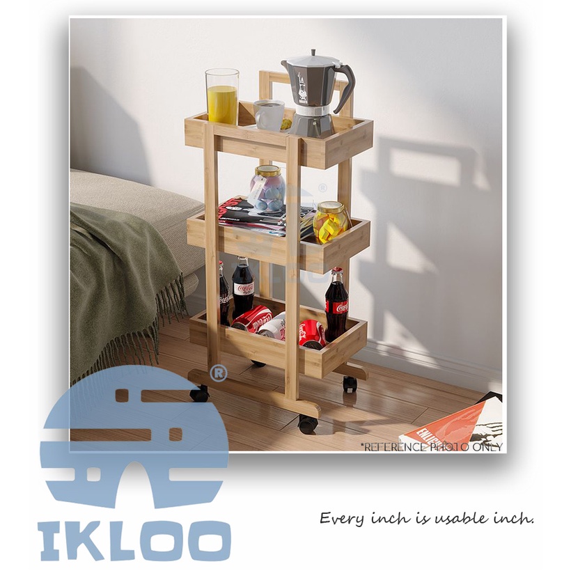 Ikloo storage cart 3 tier trolley utility cart with 360 wheel | Shopee Philippines