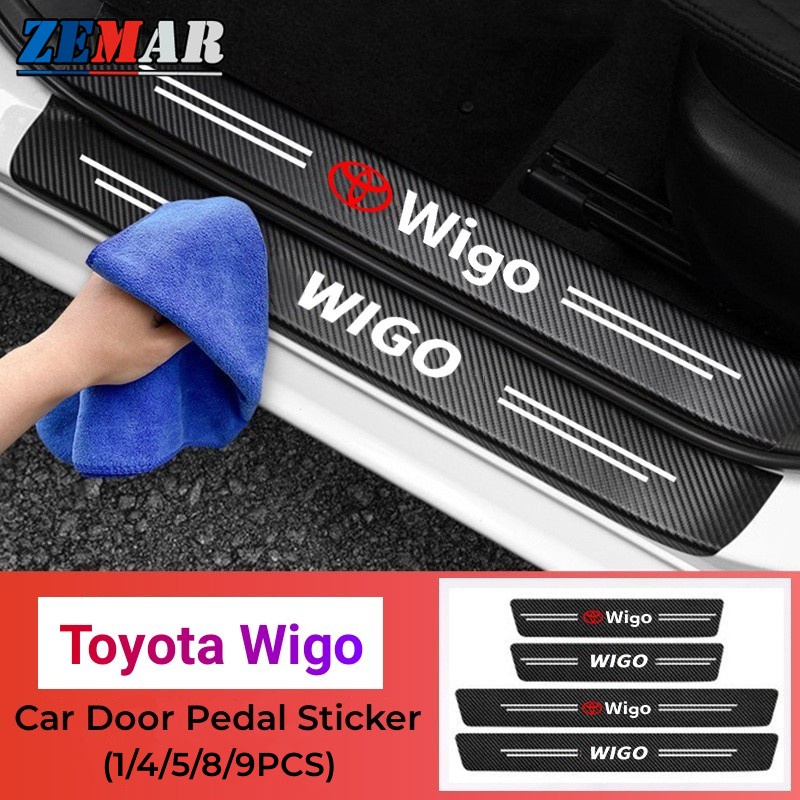 【Ready Stock】Toyota Wigo Car Door Sill Sticker Carbon Fiber Leather ...