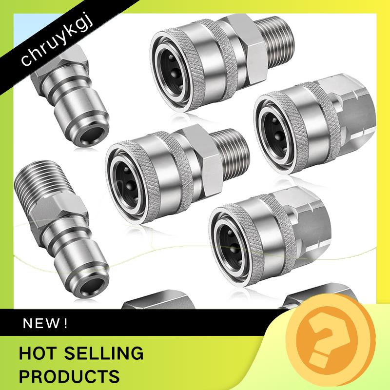 chruykgj 8PCS Silver Stainless Steel Male Female Quick Connector ...