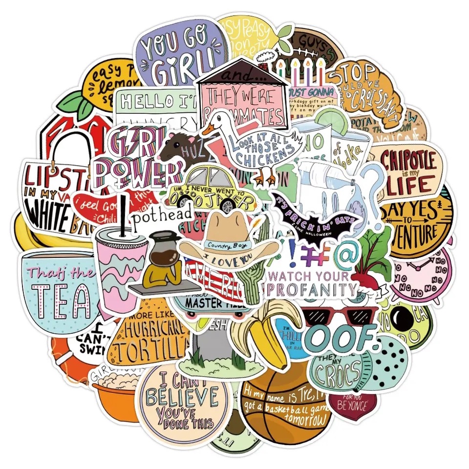 50 PCS Funny Food Saying Sticker SP76 Life Vine Quote VSCO Graffiti ...