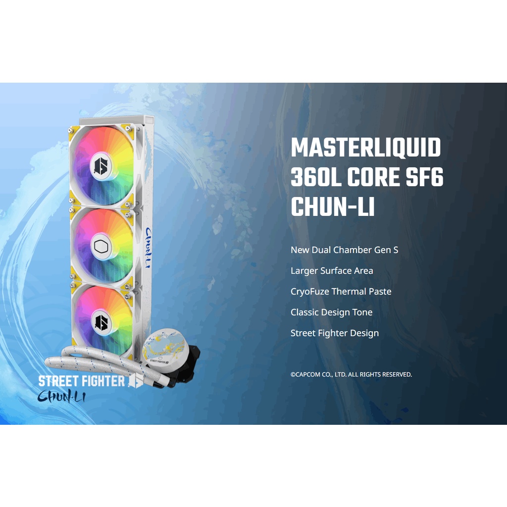 Cooler Master MasterLiquid 360L Core SF6 Chun-Li Street Fighter 6 ...
