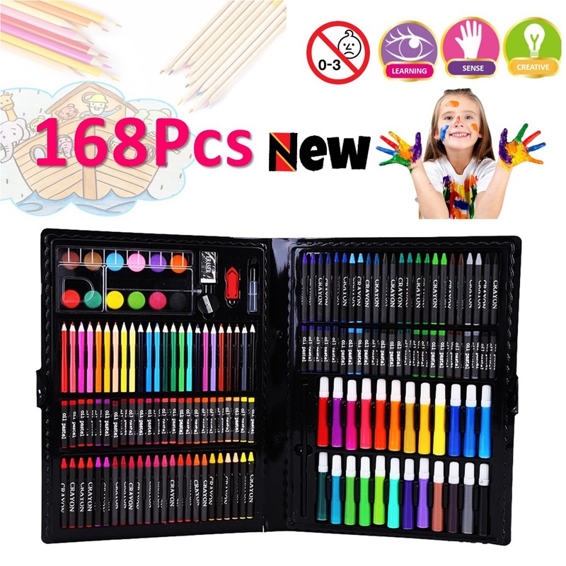 Kids Super Mega Art Coloring Set 168/208 Pcs Set Of Brushes Diy ...
