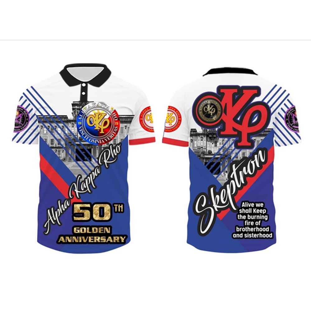 alpha kappa RHO 50th golden anniversary 3d all print polo shirt (Free ...