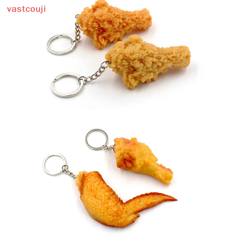 vastcouji Funny Fried Chicken Leg Chicken Wing Keychain Creative Mini ...