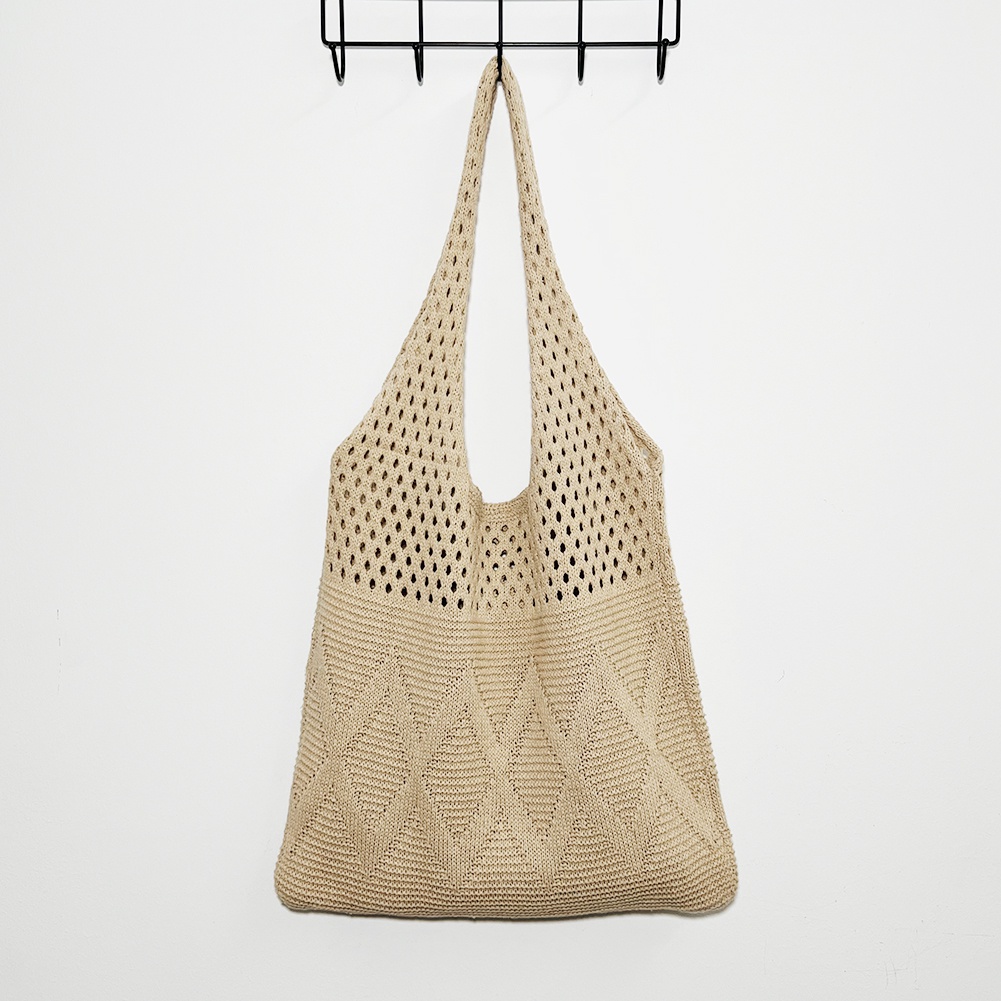 【local delivery】Knitting Shoulder Bag Large Capacity Tote Shopping ...