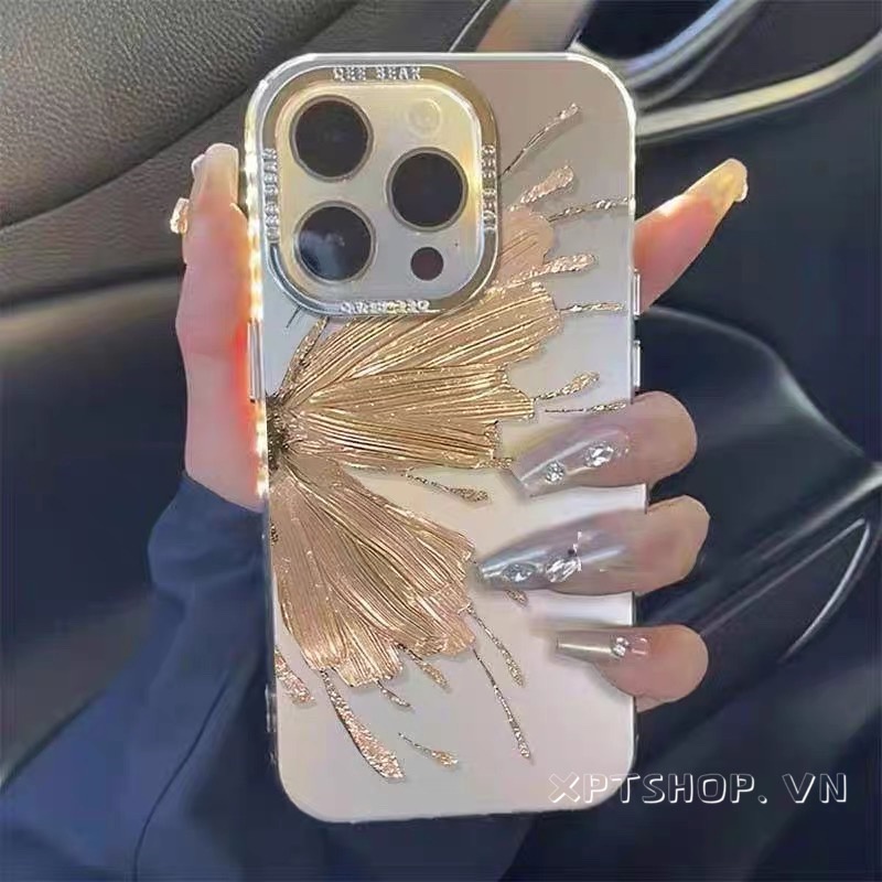 Golden Butterfly Bead Chain Phone Case Compatible For iPhone 15 Pro Max ...