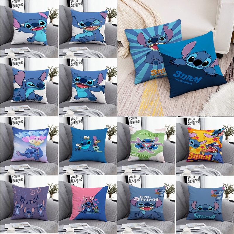 Cartoon Lilo Stitch Square Pillow Single Side Printed Polyester Sofa ...