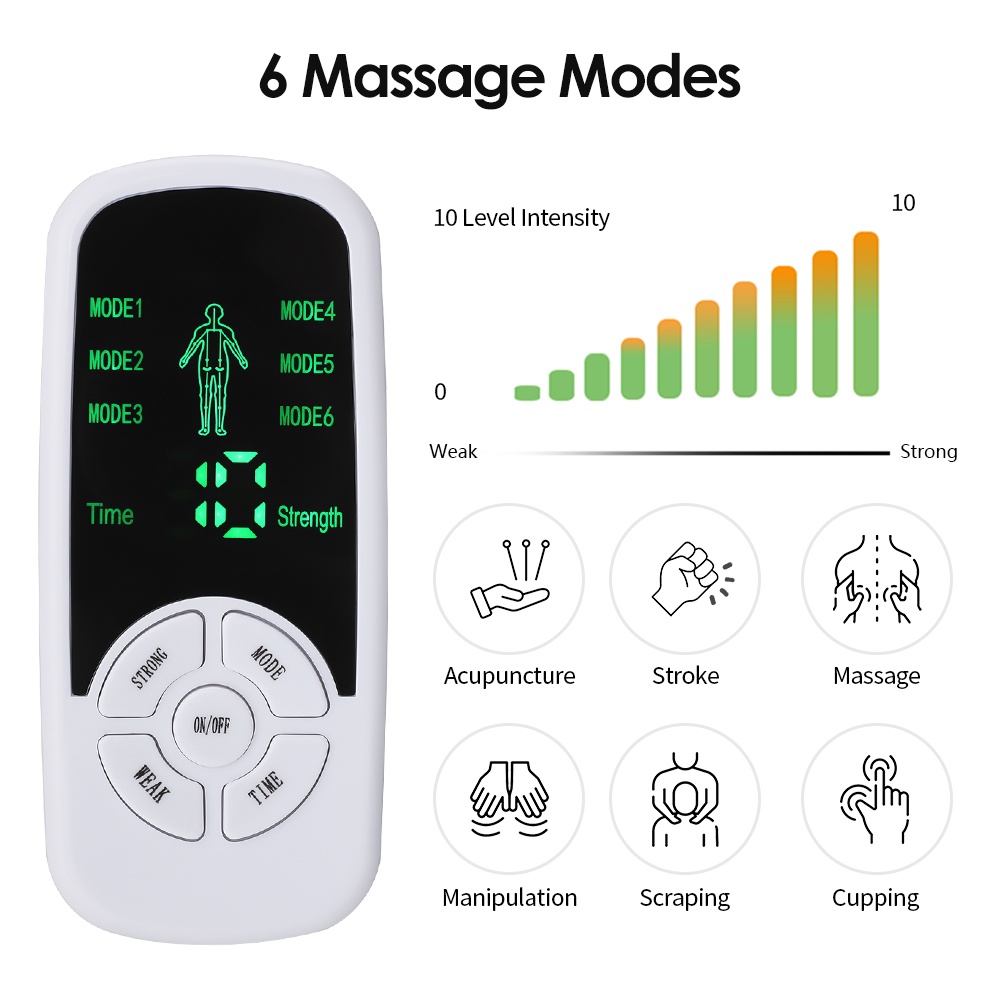Salorie 6 Modes EMS Electric Muscle Therapy Stimulator Tens Unit ...