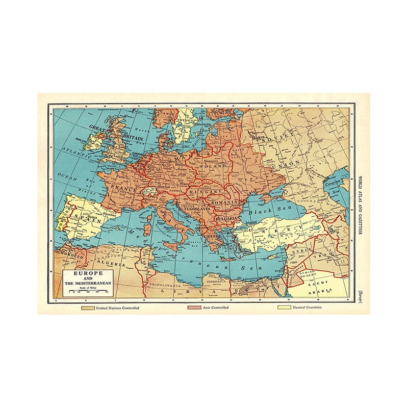 POSSBAY The Vintage Map of Europe 1941, English Version, Educational ...