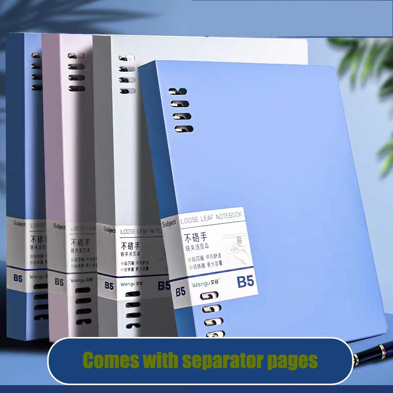 A5/B5 Non Manual Loose Leaf Notebook Black White Kraft Paper Detachable ...