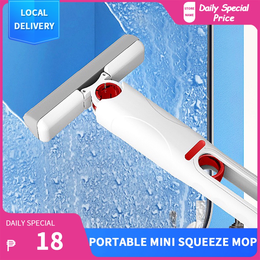 Mini Handheld Mop Portable Folding Cleaning Squeeze Mop Car Window ...