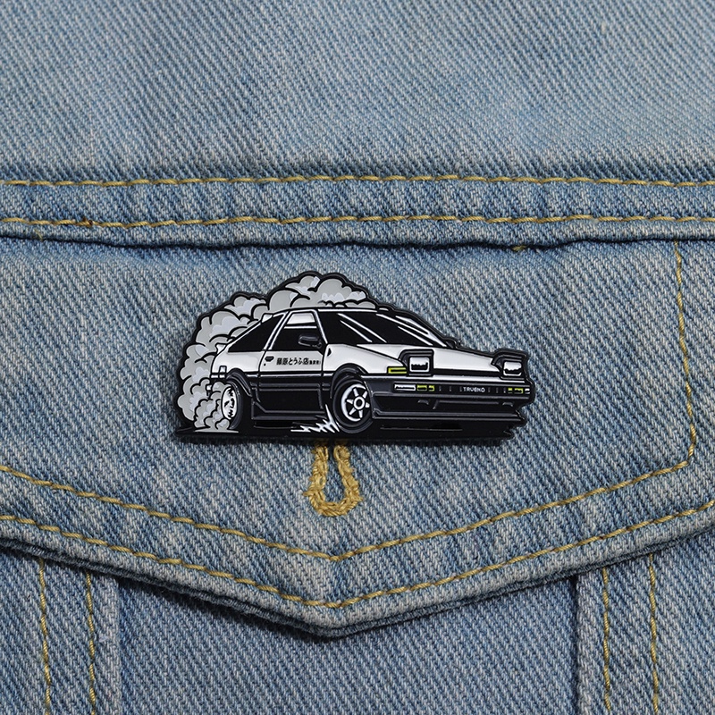 Cartoon Anime Initial D Car Brooch Racer Metal Badge Fujiwara Takumi ...