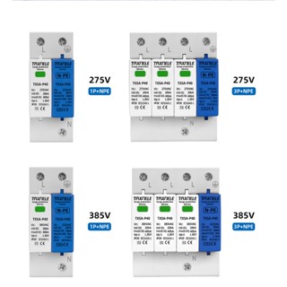 AC SPD Din rail 1P+NPE 3P+NPE 50KA T1 T2 385V 275V 255V House Surge Protector Protective Low ...
