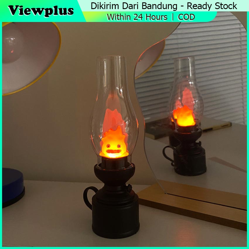 Decorative Aesthetic Bedroom Lamp Mini Table Calcifer Howl'S Moving ...