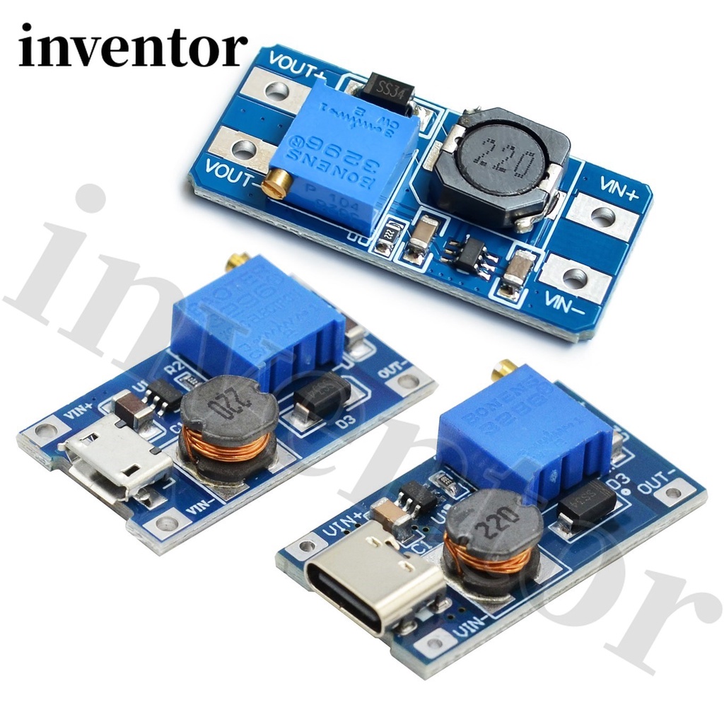 MT3608 DC-DC Adjustable Boost Module 2A Boost Plate Step Up Module with MICRO USB 2V-24V to 5V ...
