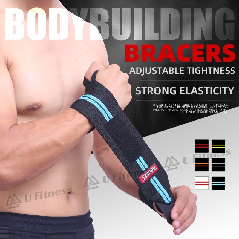 1Pair Gym Fitness Wrist Support Weight Lifting Strap Gym Wrap Bandage ...