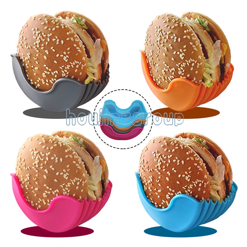 Ready Stock Burger Holders Reusable Anti-dirty Hands Silica Gel ...