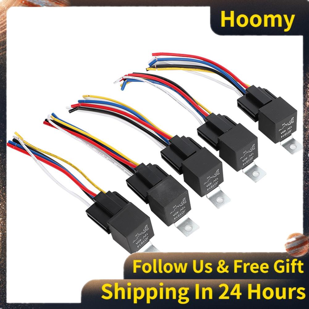 Hoomy Adapters Sockets 5x Car Vehicle 12V 12 Volt DC 40A AMP Relay ...