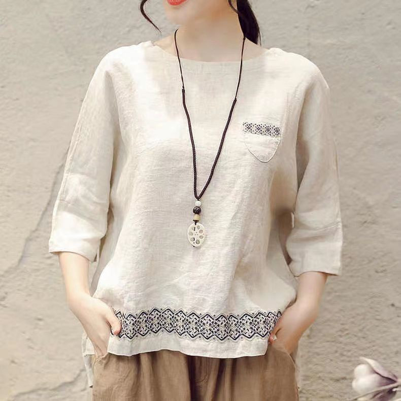asian inspired attire for women barong blouse ，Cotton and Linen Blouse ...