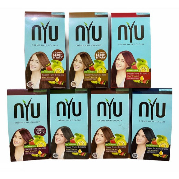 NYU CREME HAIR COLOR BOX PACK HAIR COLOR CREAM natural BLACK BROWN ...