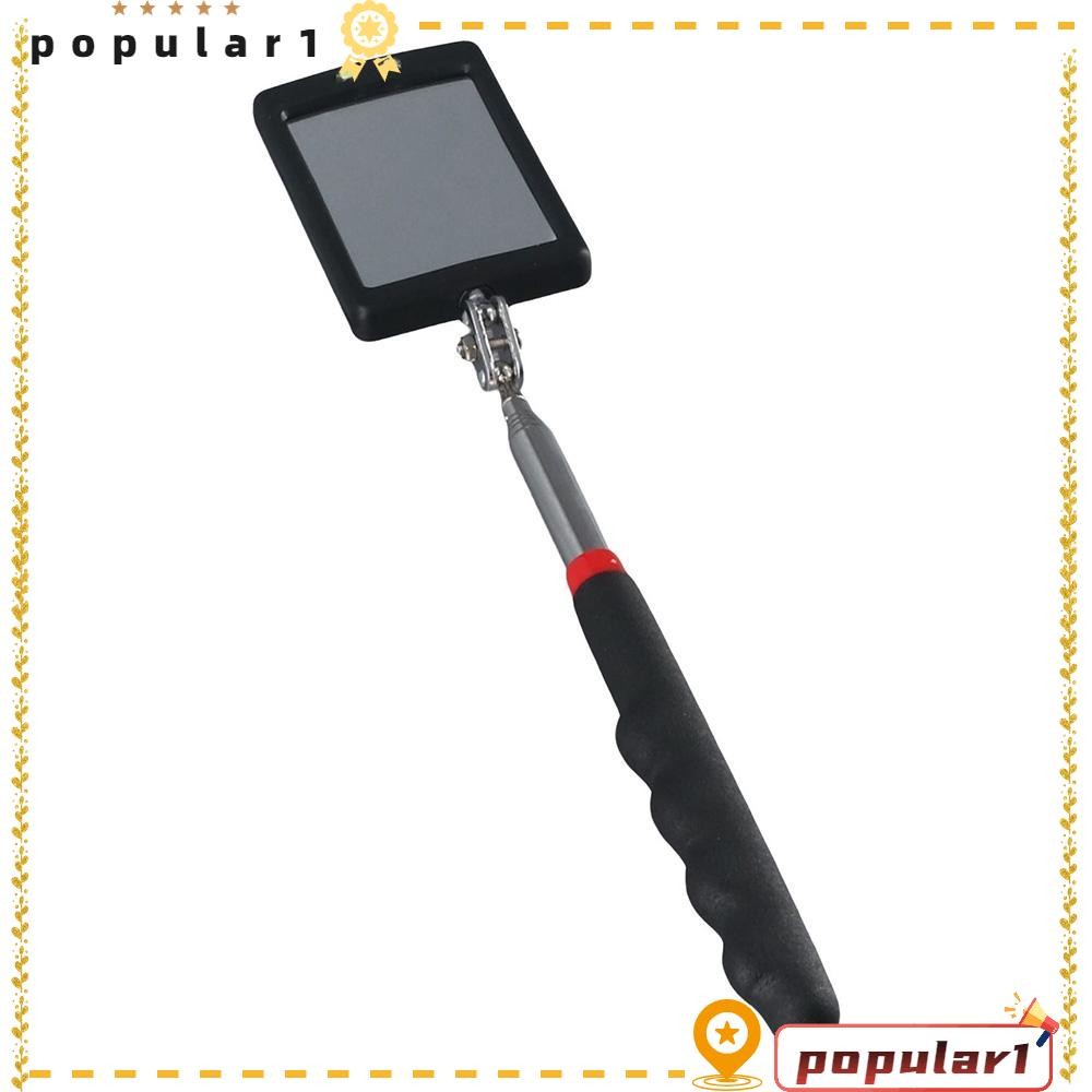 POPULAR Telescopic Inspection Mirror, 2 LED Lighted Square Telescoping ...