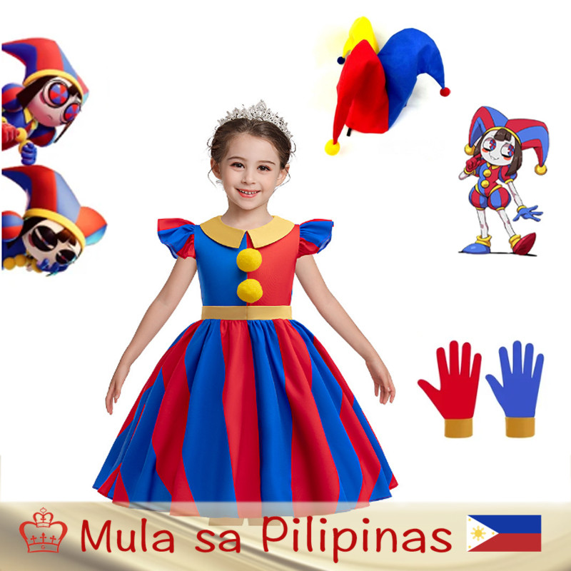 🇵🇭The Amazing Digital Circus Cosplay Pomni Costume Dress for Kids Girl ...