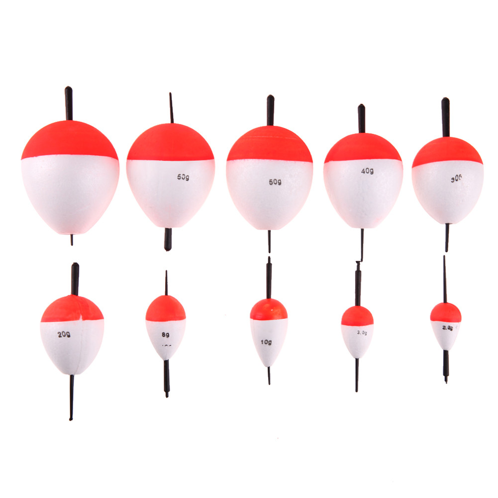 10Pcs 2g-50g EPS Fishing Floating Sea Fish Float Set with Sticks Tackle ...