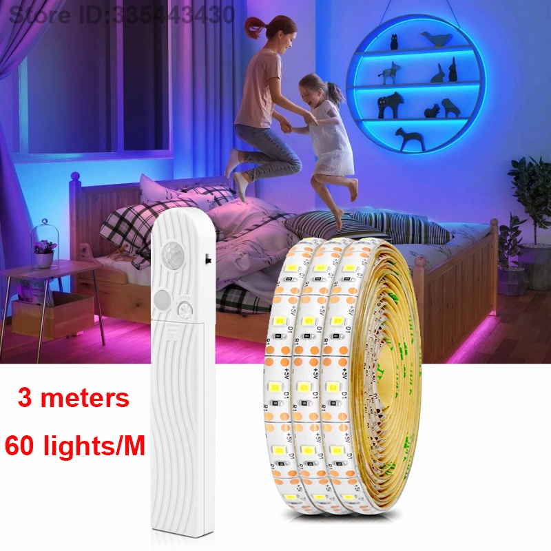 LED Light Strip PIR Motion Sensor Led Strip 3 meters 60 lights per ...