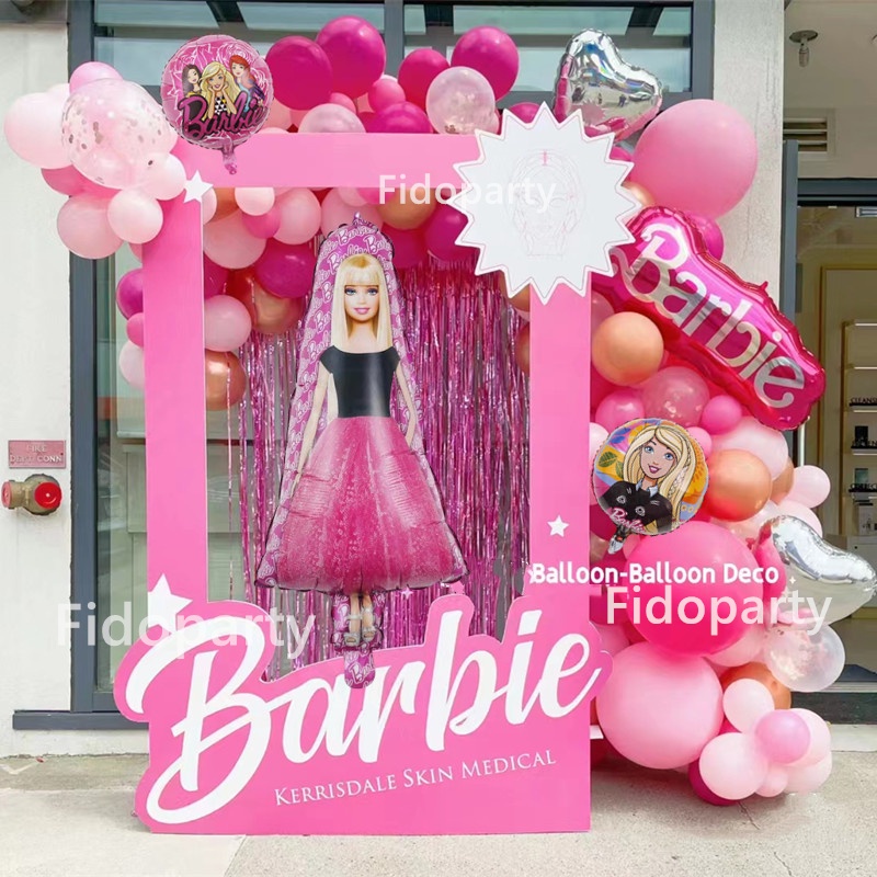 65pcs Pink Barbie Balloon Garland Arch Kit For Princess Theme Birthday ...