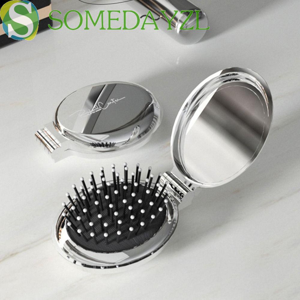 SOMEDAYZL Pocket Mirror with Comb, Round Mini Folding Air Bag Comb ...