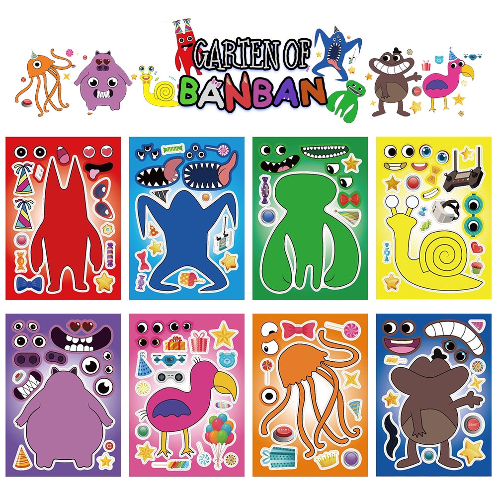 8pcs Horror Game Garten of Banban/Rainbow Friends/Poppy Playtime Themed ...