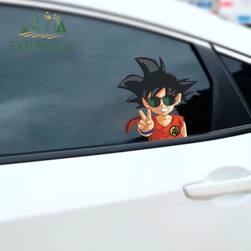EARLFAMILY 13cm Cute Goku Dragonball Car Sticker Vinyl Anime Motorcycle ...