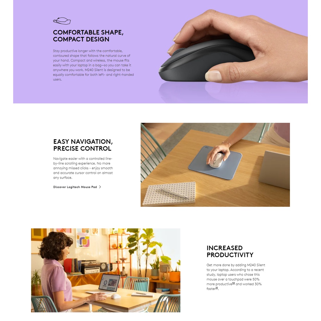 Logitech M240 Silent Reliable Bluetooth Wireless Mouse | Shopee Philippines