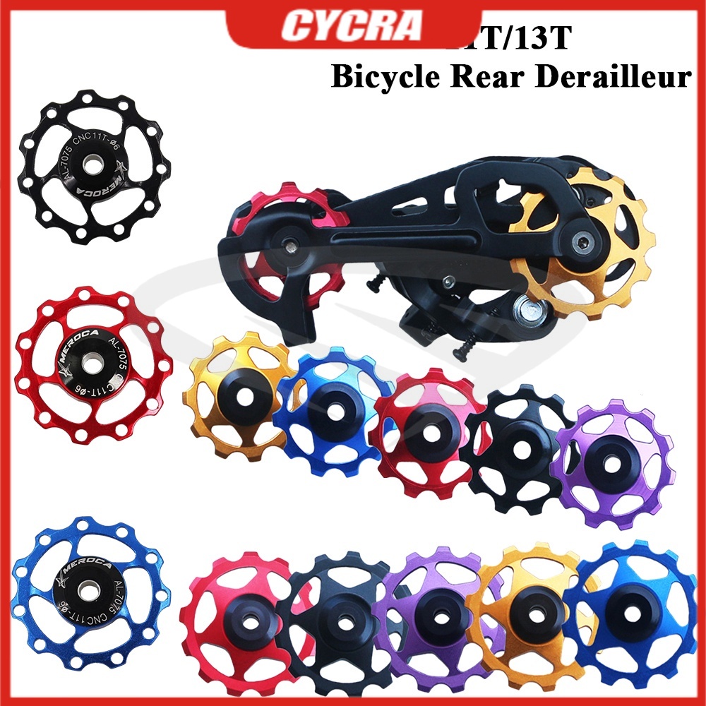 Bicycle 11T 13T Rear Derailleur Jockey Wheel Steel Bearing Pulley AL 7075 CNC Road Bike Guide ...