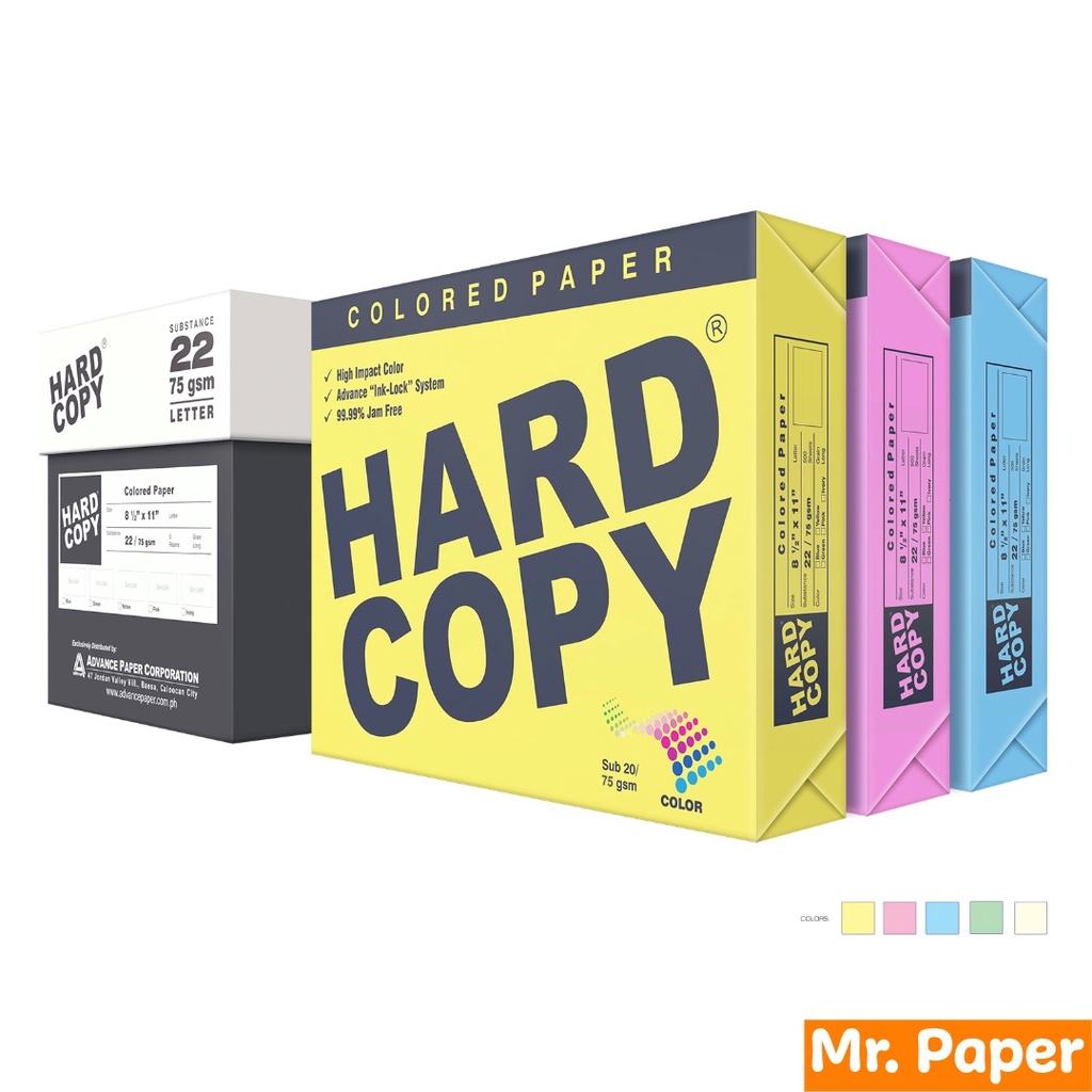 Hard Copy Colored Paper | 1 Ream | 500s | Shopee Philippines
