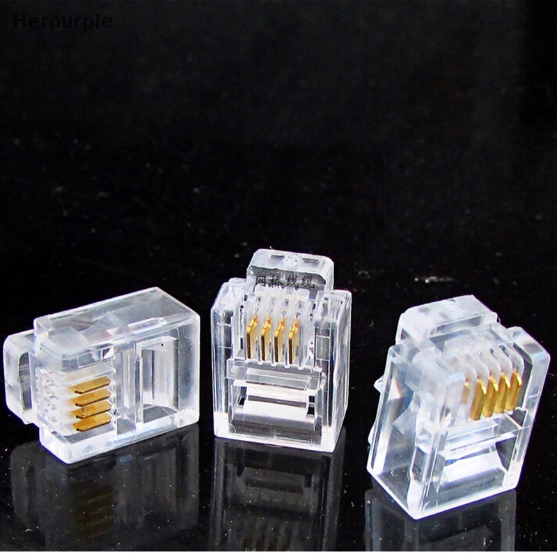 HER 100 pcs RJ11 Modular Plugs 6P4C For Solid Connectors NEW PH ...