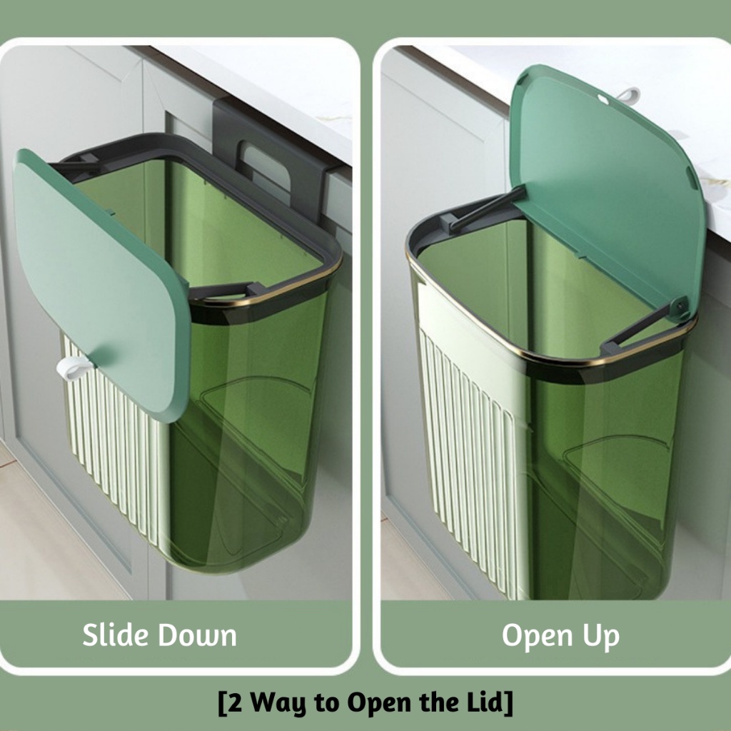 Tong Sampah Bertutup Dapur Boleh Gantung di Pintu Kabinet Wall Mount ...