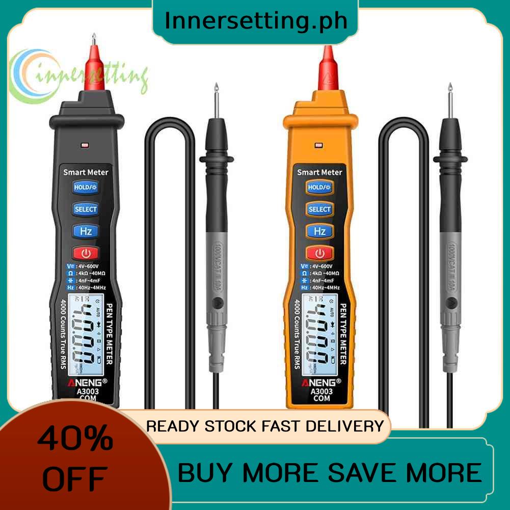 ANENG A3003 Digital Multimeter Pen Type Meter 4000 Counts Voltage ...