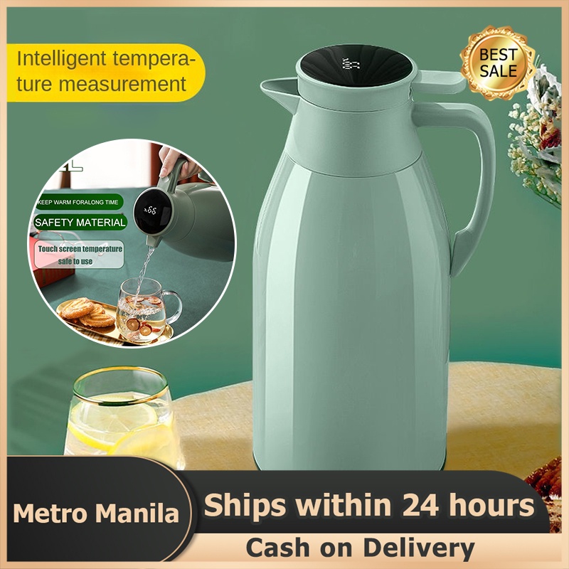 2L 1.3L Large Household Hot Water Pot Kettle Office Glass Vacuum Flasks Insulation Thermos ...