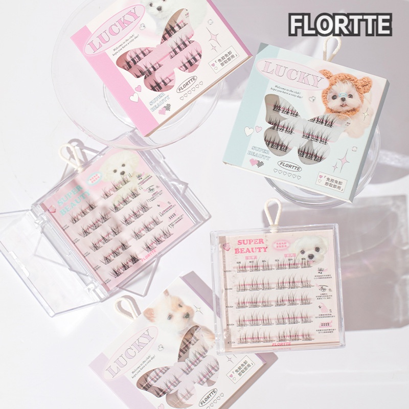 FLORTTE False Eyelashes Glue-Free False Eyelashes Self-Adhesive Glue ...