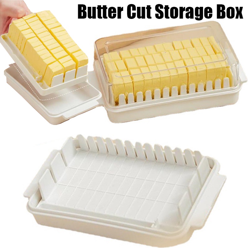 Butter Cut Storage Box with Lid/Refrigerator Cheese Divider Durable ...