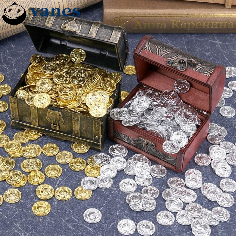 NAESV Pirate Gold Coins, Plastic Game Coin Fake Gold Treasure, Cosplay ...